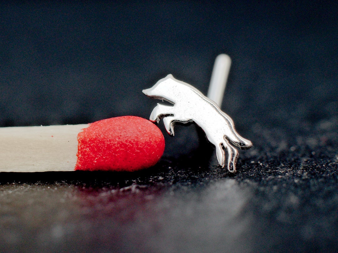 Jumping Wolf Sterling Silver Nose Stud. Wolves Lover Gift. Tiny Nose ...