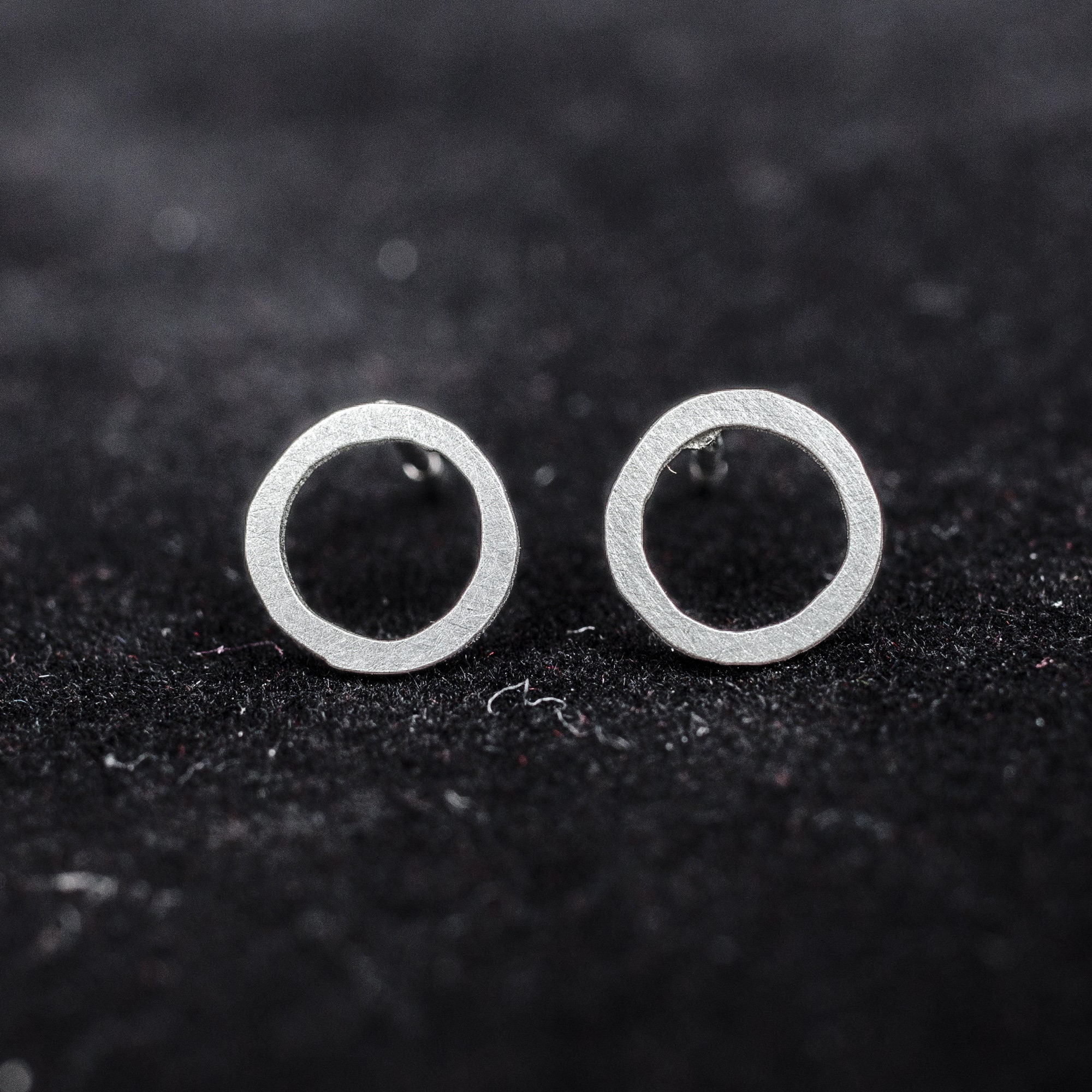 Cute 7mm Circle Sterling Silver Stud Earrings. 100% Hand Cut | Etsy