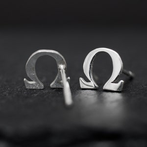 Omega Symbol Silver Stud Earrings. Math Gift. Tiny Mathematical ...