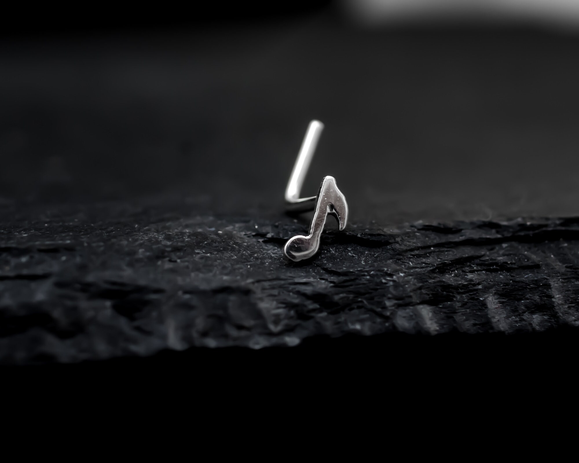 Musical Note Hand Cut Sterling Silver Nose Stud. Music Lover - Etsy