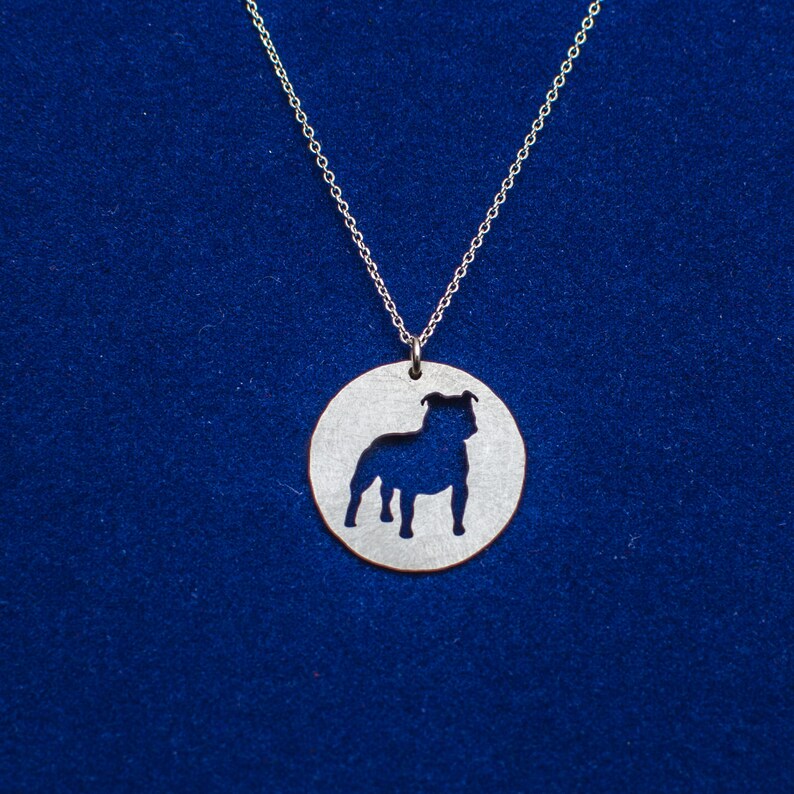 Silver Staffordshire Bull Terrier Pendant. Staffie Silver | Etsy
