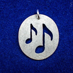 Small Silver Music Notes Pendant. Musical Pendant. Music Necklace. Tiny ...
