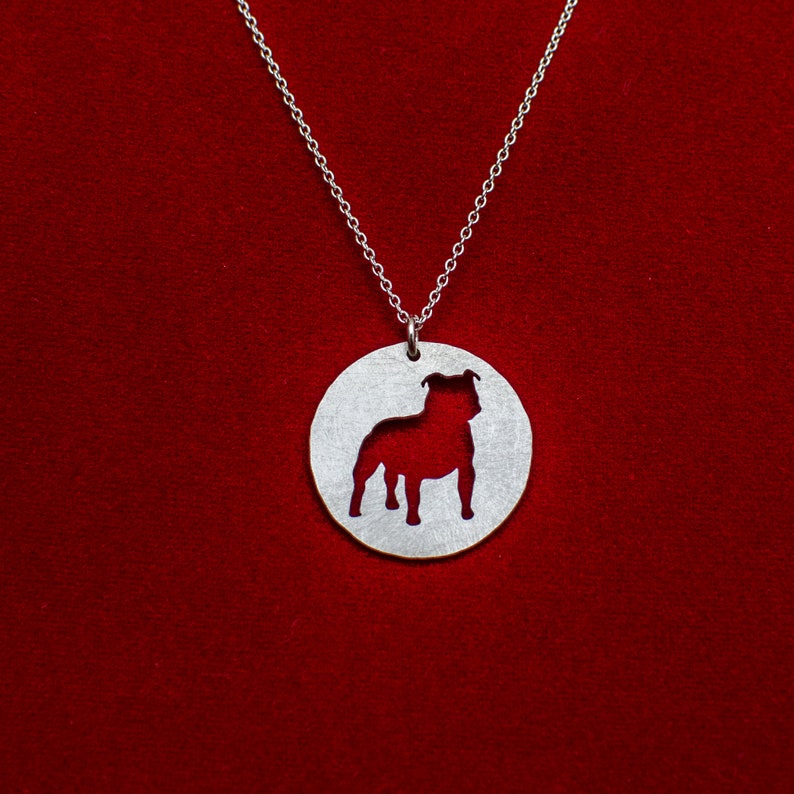 Silver Staffordshire Bull Terrier Pendant. Staffie Silver | Etsy