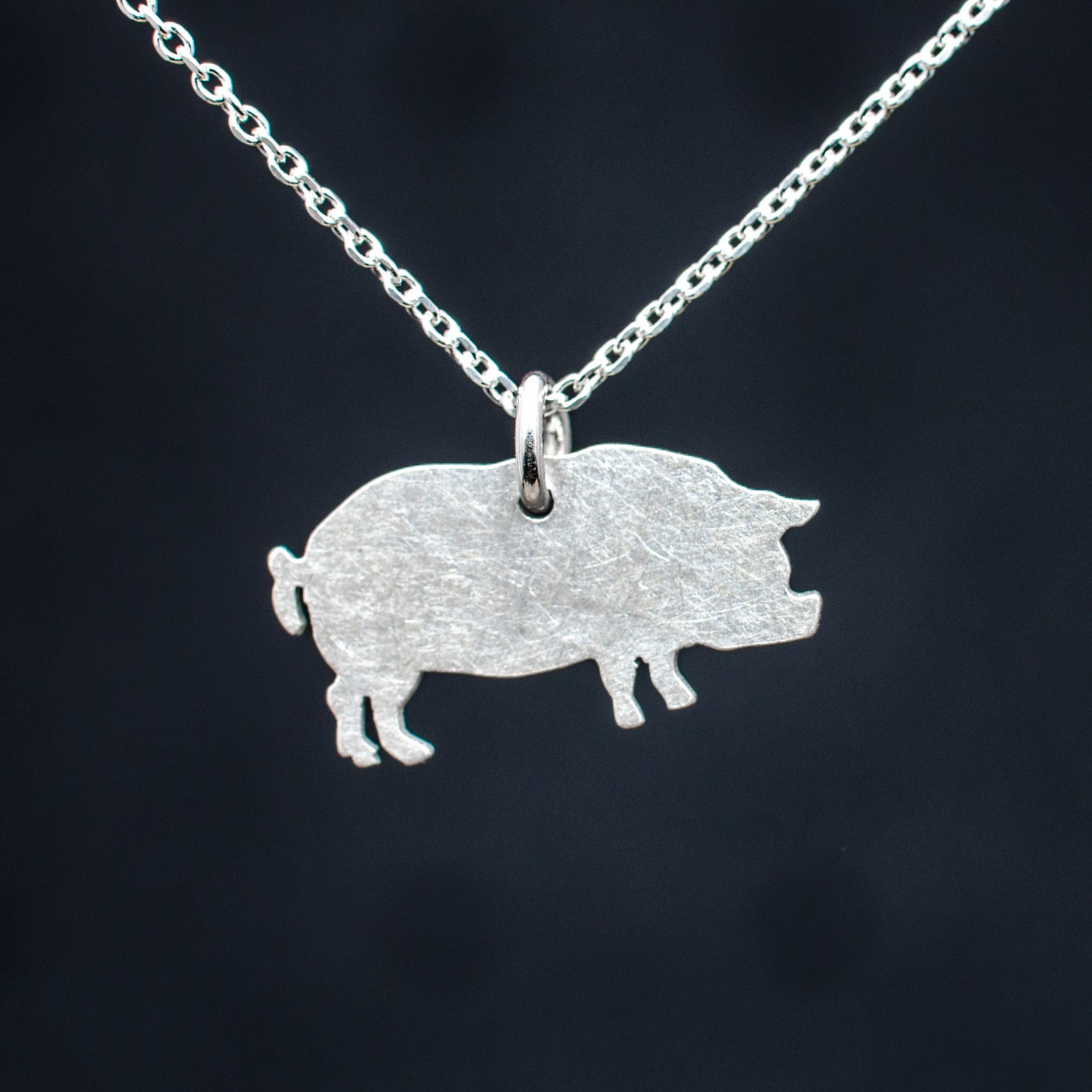 Silver Pig Pendant. Piglet Pendant. Pig Necklace. Animal | Etsy
