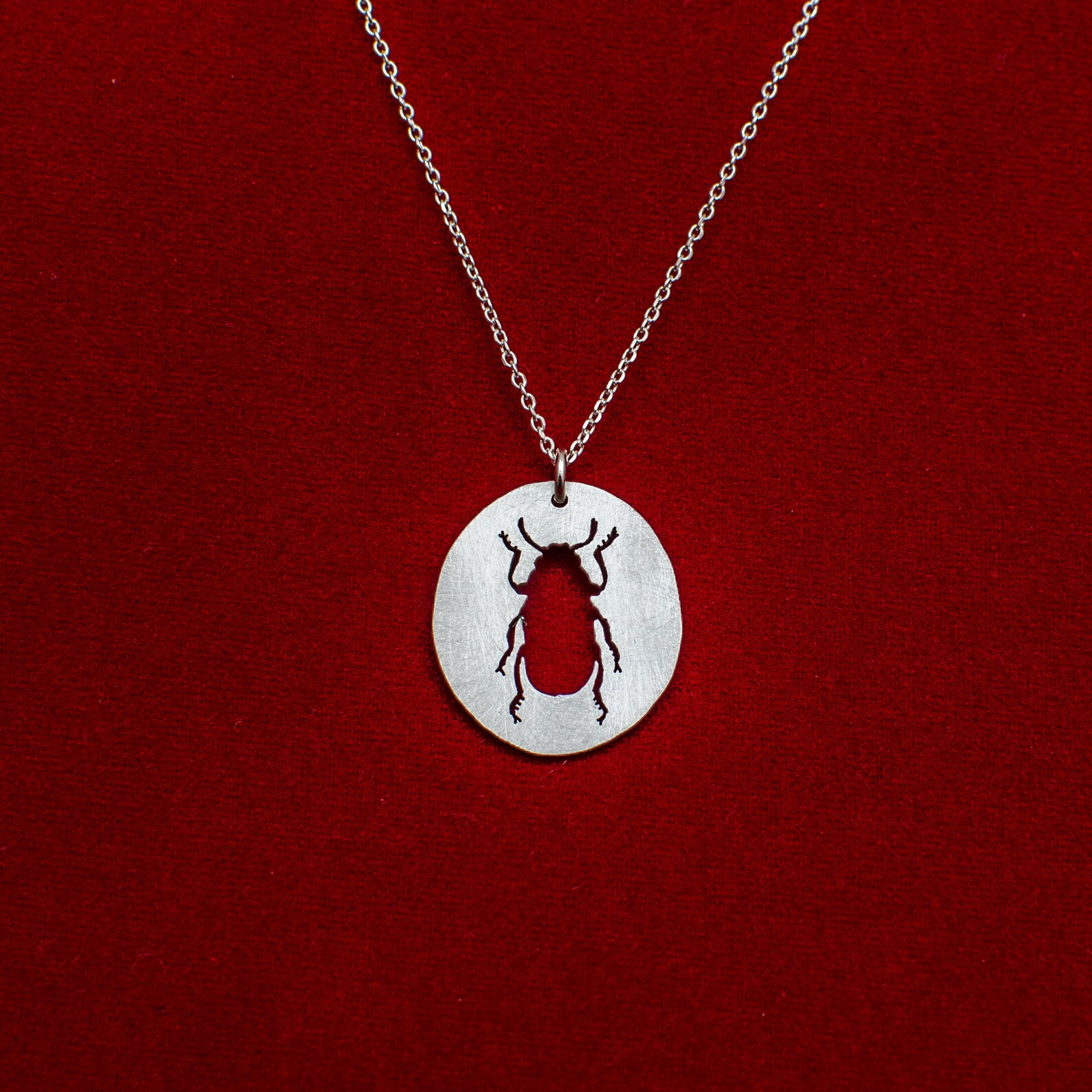 Small Silver Beetle Pendant. Insect Pendant. Beetle Necklace. - Etsy