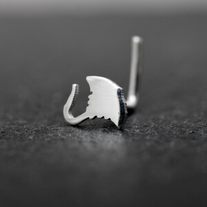 Stingray Hand Cut Sterling Silver Nose Stud. Rays Lover Gift. Shiny ...