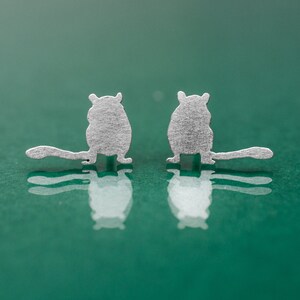 Cute Gerbils Mix Sterling Silver Stud Earrings. Hand Finished Tiny ...