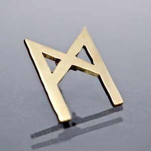 Mannaz Rune Brass Pin. Hand Finished Tiny Nordic Pin. Vikings Lovers ...