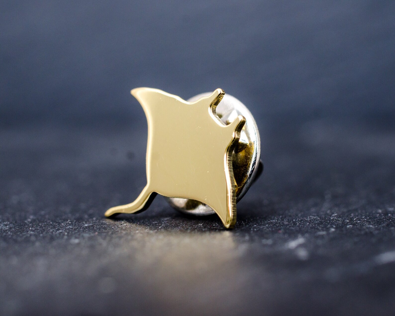 Manta Ray Brass Pin. Hand Finished Tiny Golden Manta Pin. | Etsy