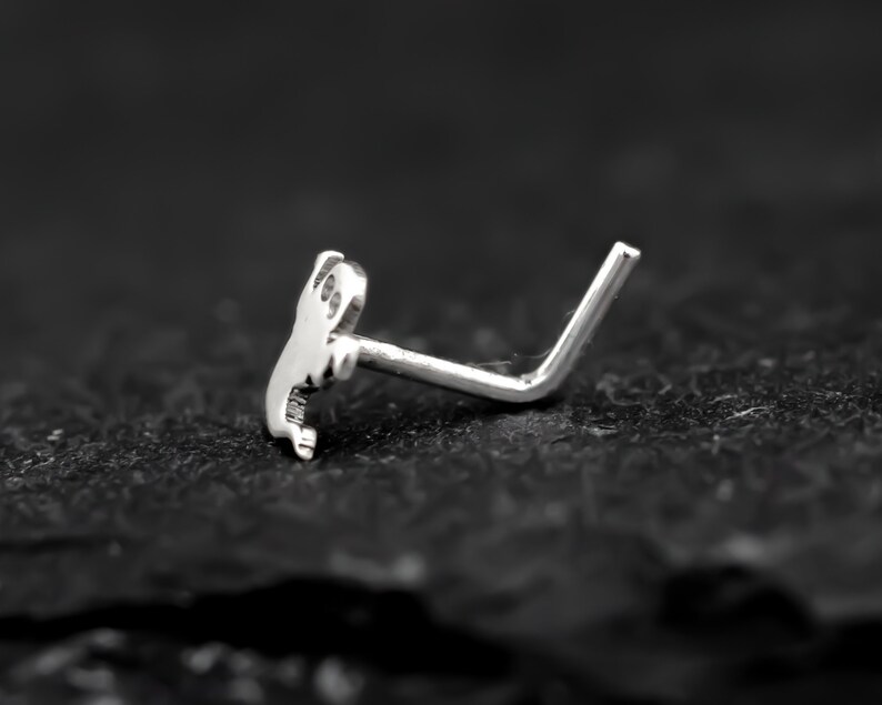 Ghost V.2 Hand Cut Sterling Silver Nose Stud. Ghost Lover - Etsy