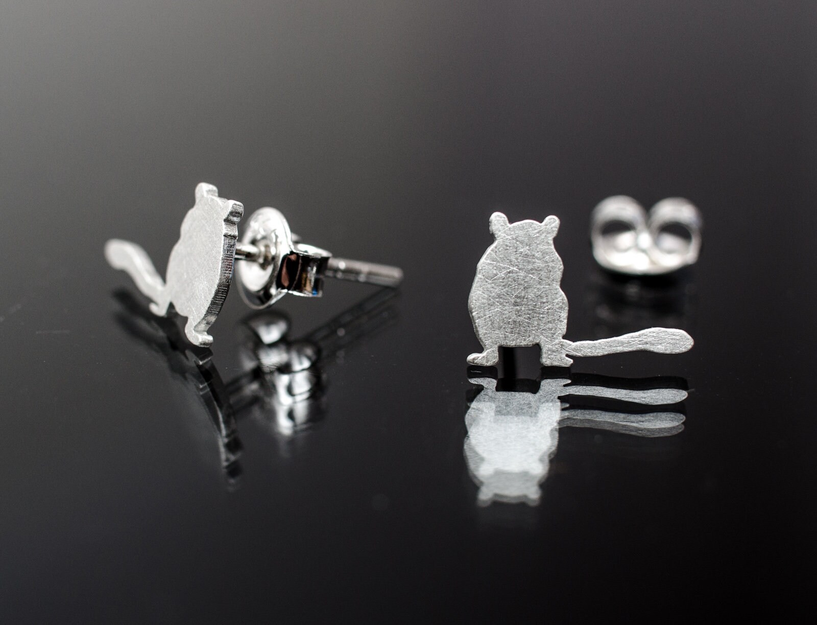 Cute Gerbils 925 Sterling Silver Stud Earrings. Hand Cut Tiny - Etsy