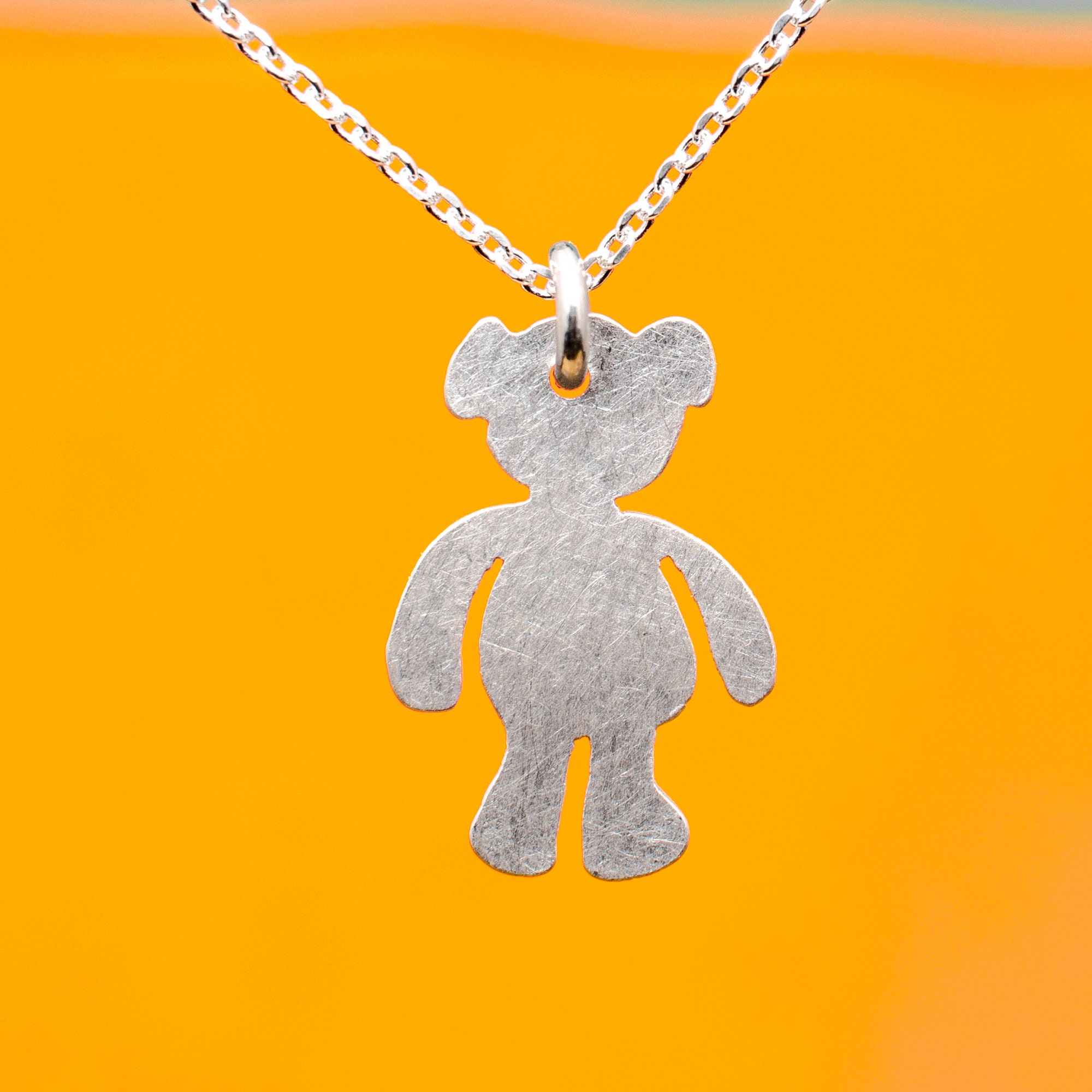 Small Silver Teddy Bear Pendant. Toy Pendant. Teddy Bear - Etsy
