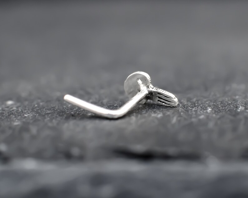 Skull Hand Cut Sterling Silver Nose Stud. Horror Lover Gift. - Etsy