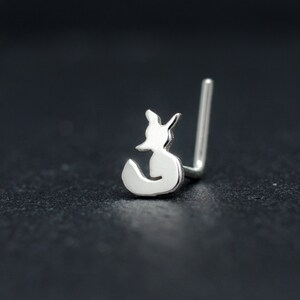 Fox Hand Cut Sterling Silver Nose Stud V.1. Fox Lover Gift. Tiny Foxie ...