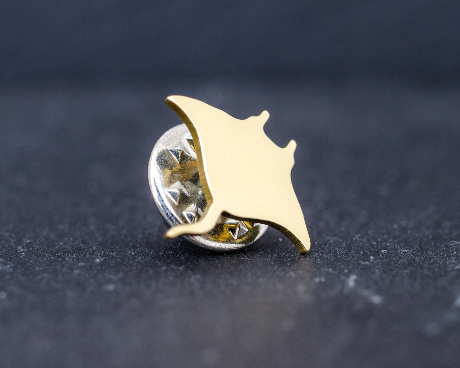 Manta Ray Brass Pin. Hand Finished Tiny Golden Manta Pin. | Etsy