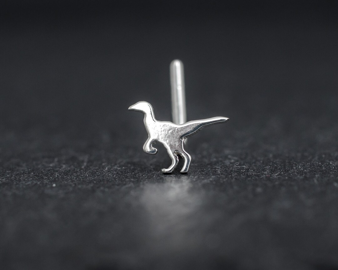 Dinosaur Raptor Velociraptor Sterling Silver Nose Stud. Dinosaur Lover ...