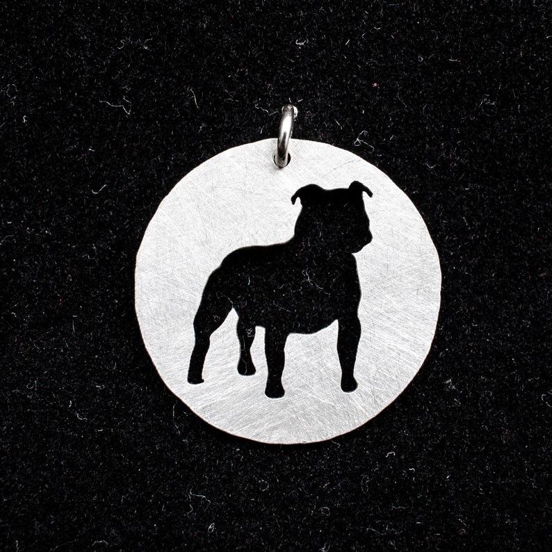 Silver Staffordshire Bull Terrier Pendant. Staffie Silver | Etsy