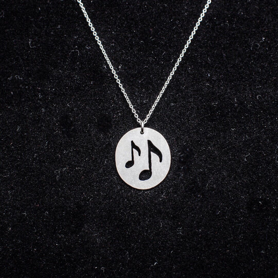Small Silver Music Notes Pendant. Musical Pendant. Music Necklace. Tiny ...