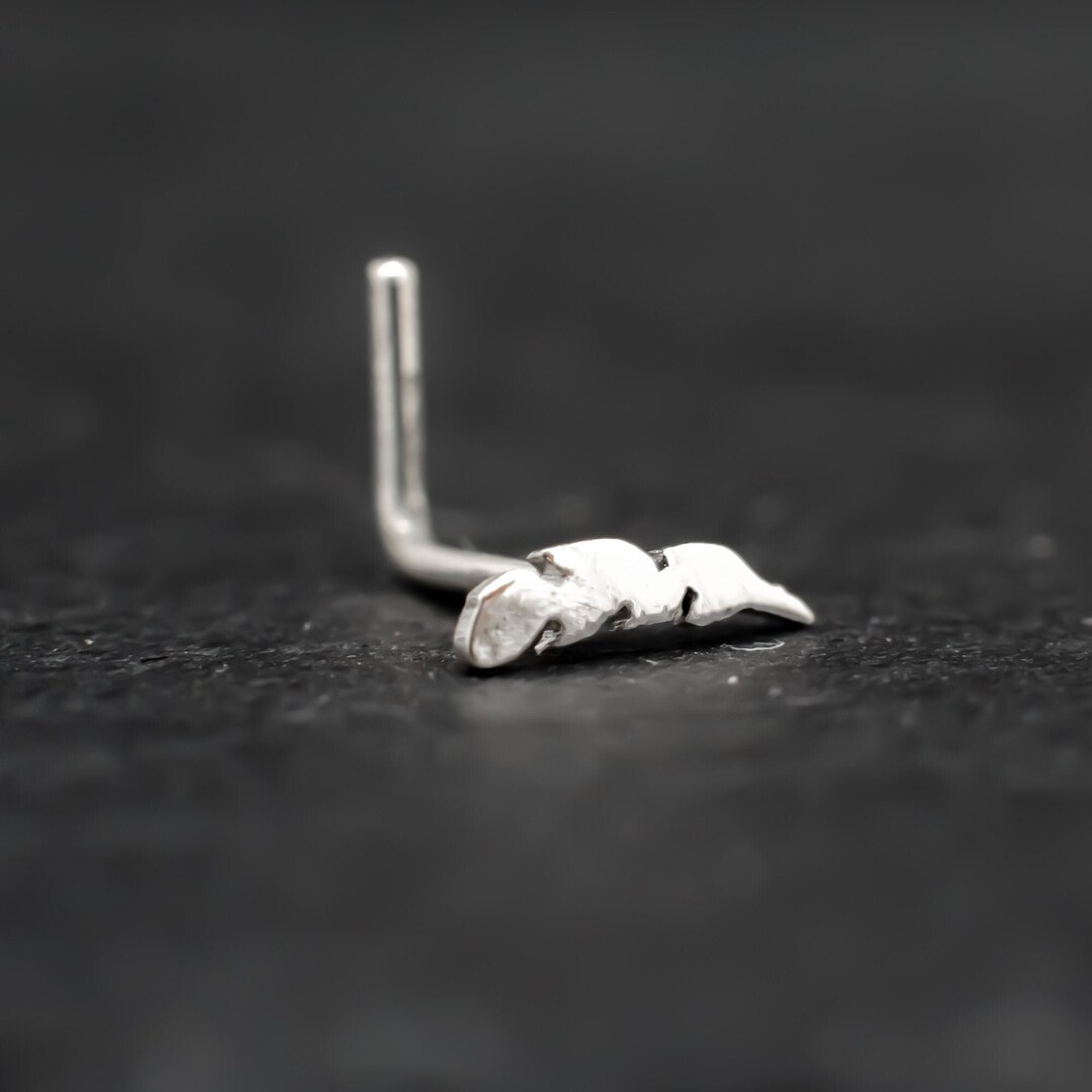 Feather Hand Cut Sterling Silver Nose Stud. Birds Lover Gift. Lovely ...