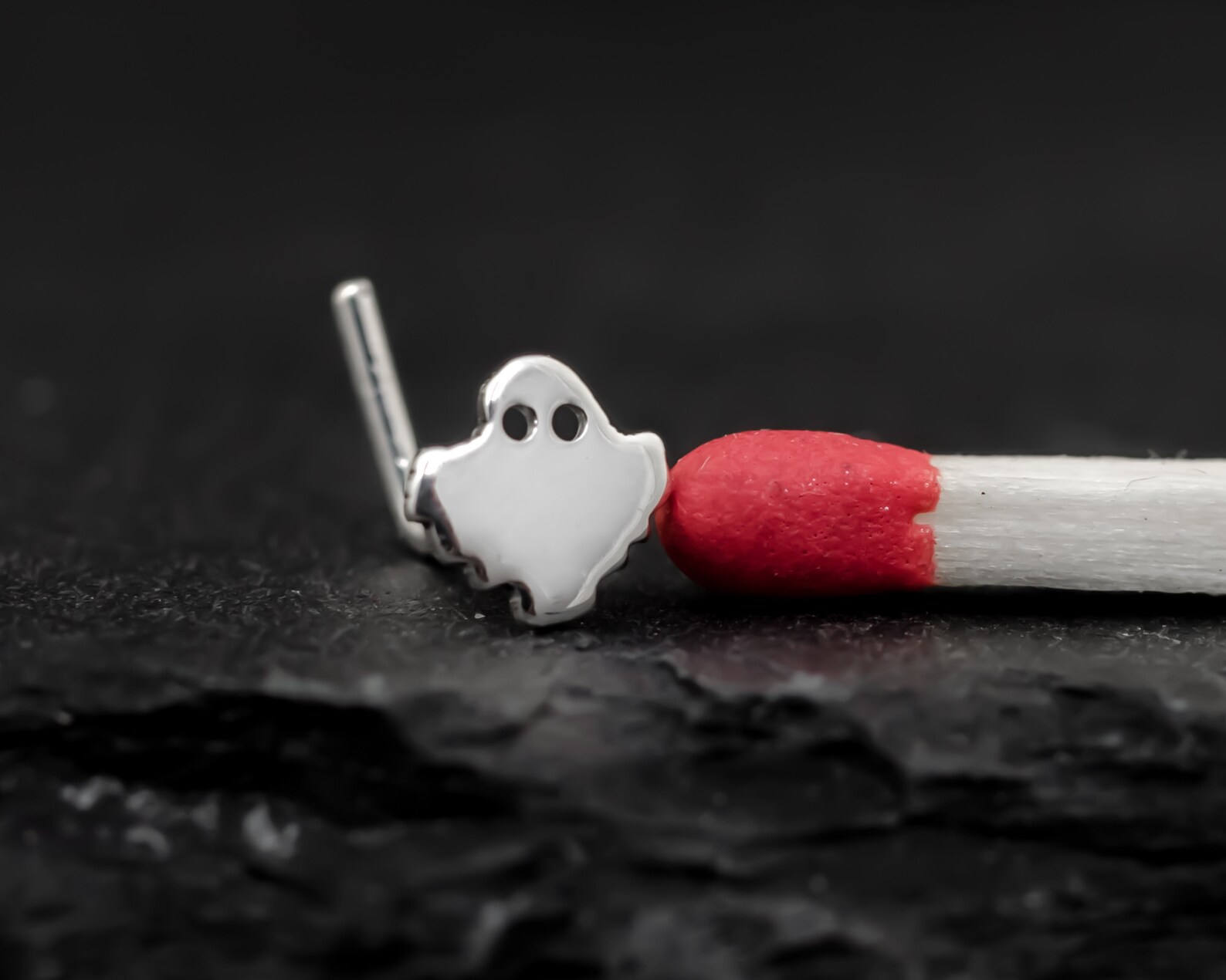 Ghost V.1 Hand Cut Sterling Silver Nose Stud. Ghost Lover - Etsy