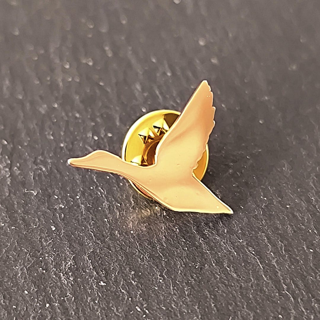 Duck Brass Pin. Hand Finished Tiny Magic Pin. Ducs Lovers Gift. Golden ...