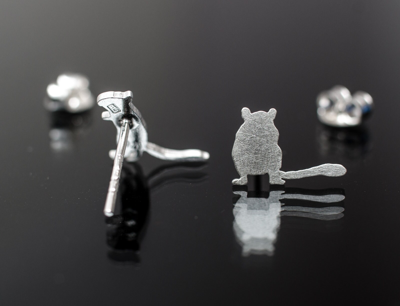 Cute Gerbils Mix Sterling Silver Stud Earrings. Hand Cut Tiny - Etsy