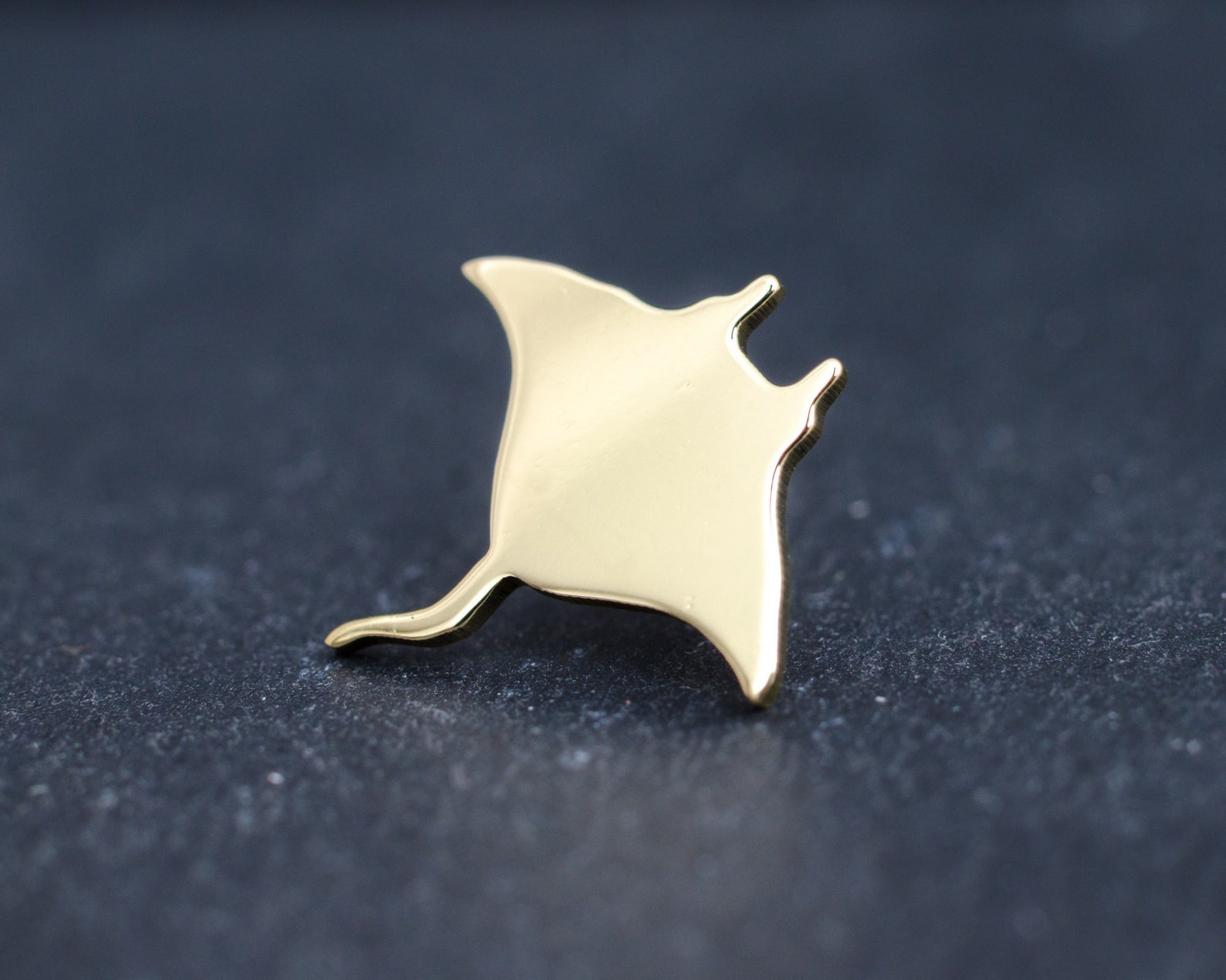 Manta Ray Brass Pin. Hand Finished Tiny Golden Manta Pin. | Etsy