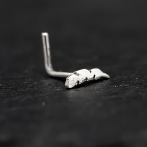 Feather Hand Cut Sterling Silver Nose Stud. Birds Lover Gift. Lovely ...