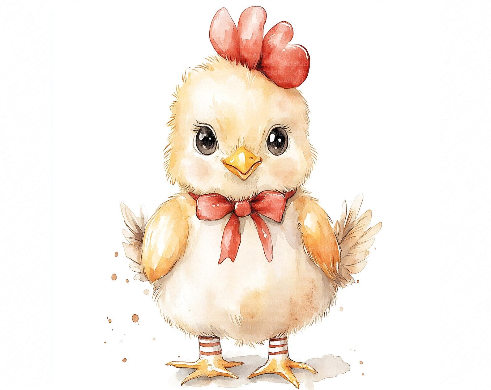 Watercolor Baby Chick Clipart, Cute Spring Chicken Illustration, Easter ...