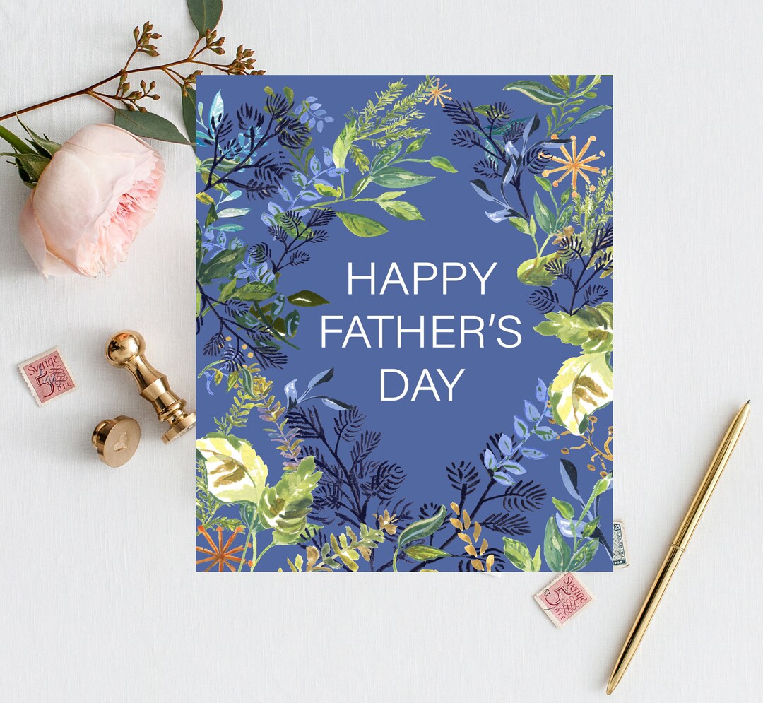 Watercolor Fern Father's Day Card: Handmade Greeting Card - Etsy