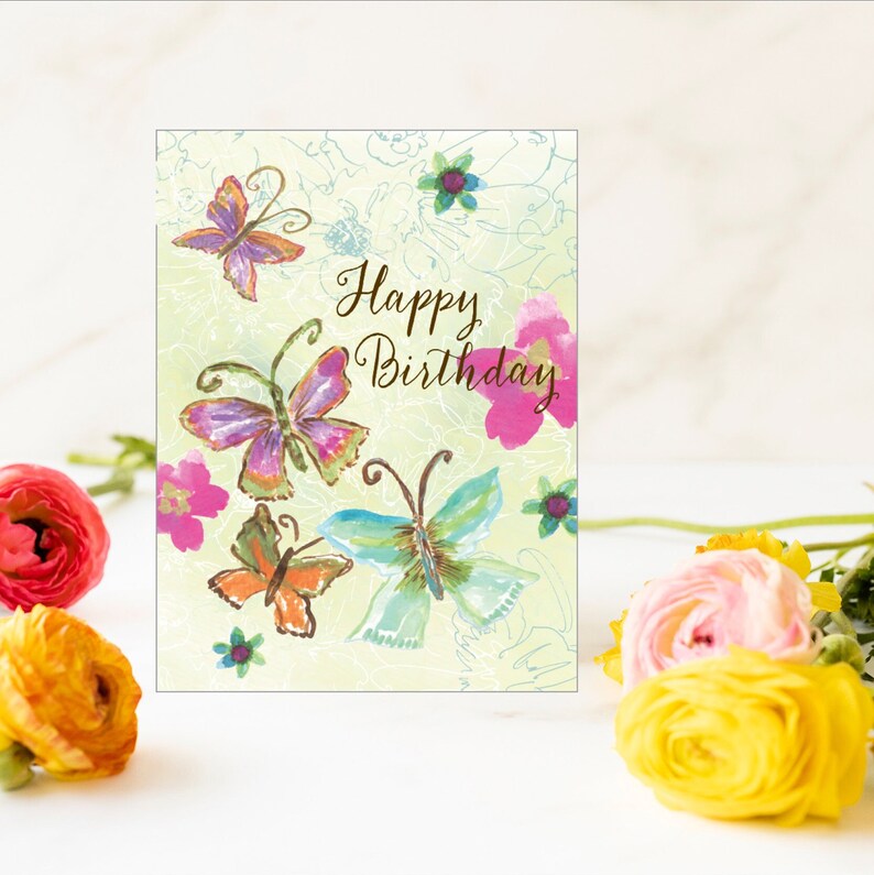 Butterfly Birthday Card for Friends Birthday Card With - Etsy