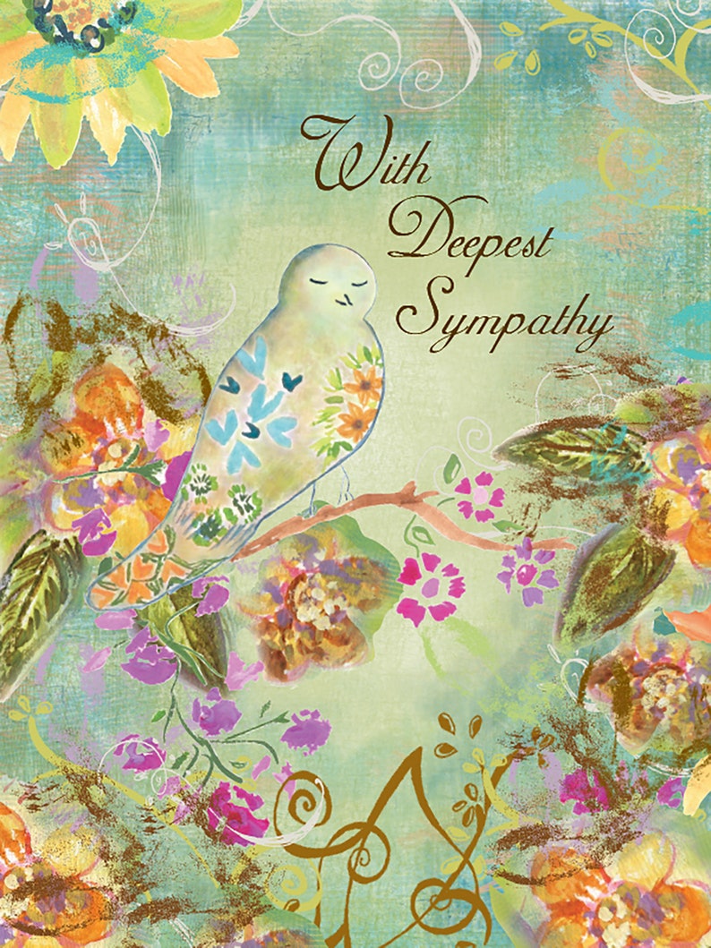 Sympathy Card, Dainty Bird, Handmade Glittered Greeting Card - Etsy