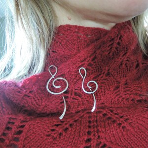 Silver Treble Clef Pin, Shawl, Scarf, Hat Music Jewelry, Music Note Pin ...