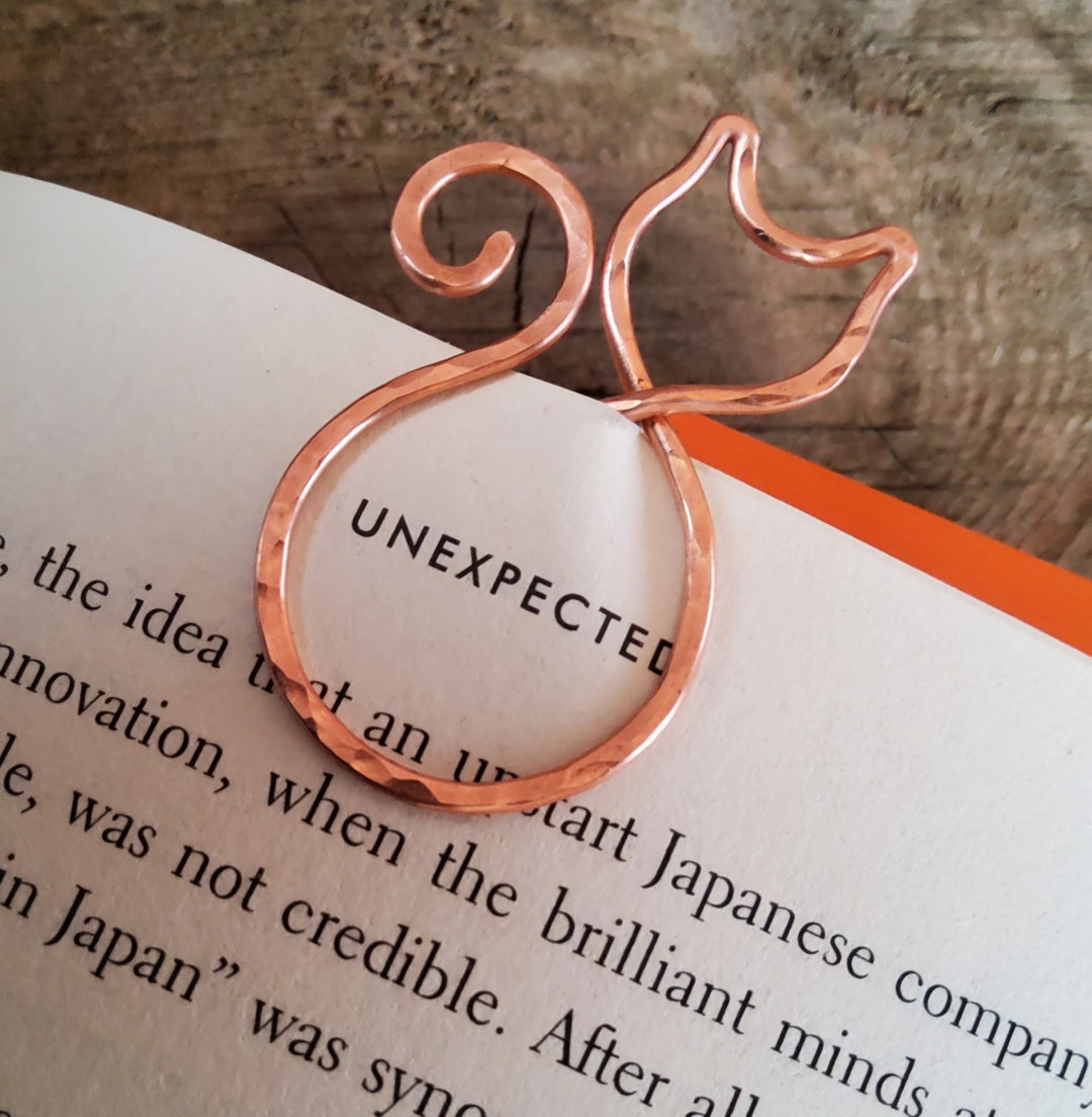 Handmade Cat Bookmark - Hammered Copper Wire Bookmark - Etsy