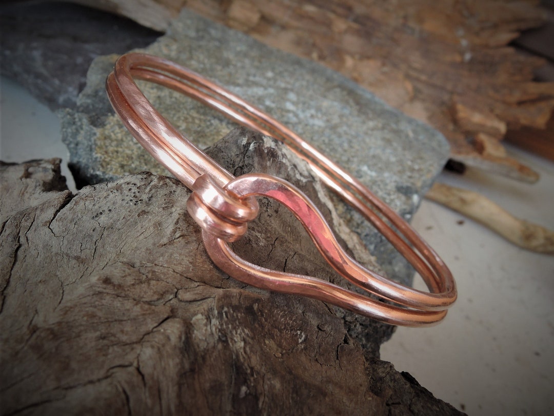 Copper Bangle Bracelet - Hook and Loop Clasp - Mens or Womens Copper ...