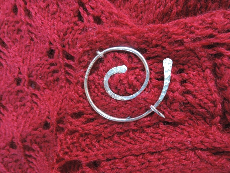 Silver shawl pin scarf pin hat pin cardigan clip wire wrap | Etsy