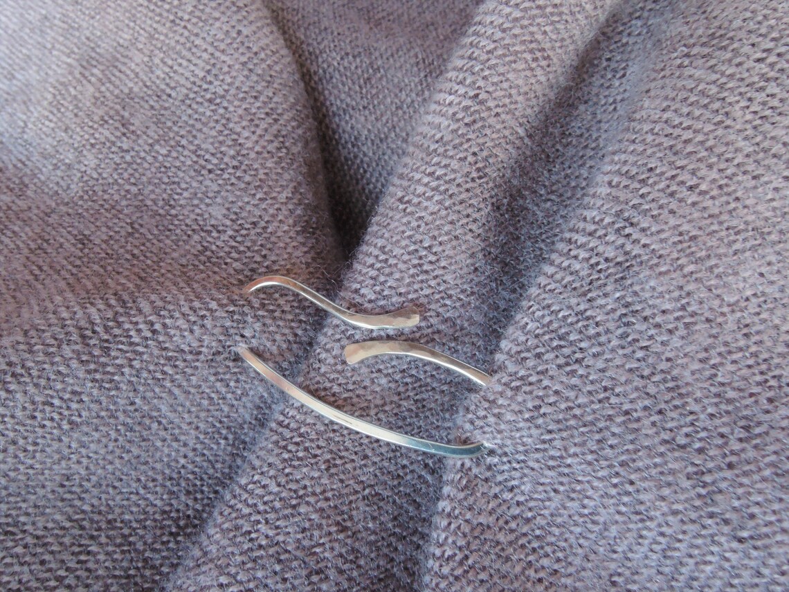 Silver Shawl Pin Minimalist Modern Cardigan Closure Scarf Pin | Etsy