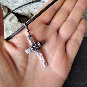 Mens Copper Cross - Rustic Solid Copper Cross - Wire Wrapped Oxidized ...
