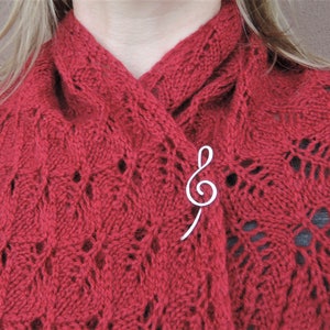 Silver Treble Clef Pin, Shawl, Scarf, Hat Music Jewelry, Music Note Pin ...