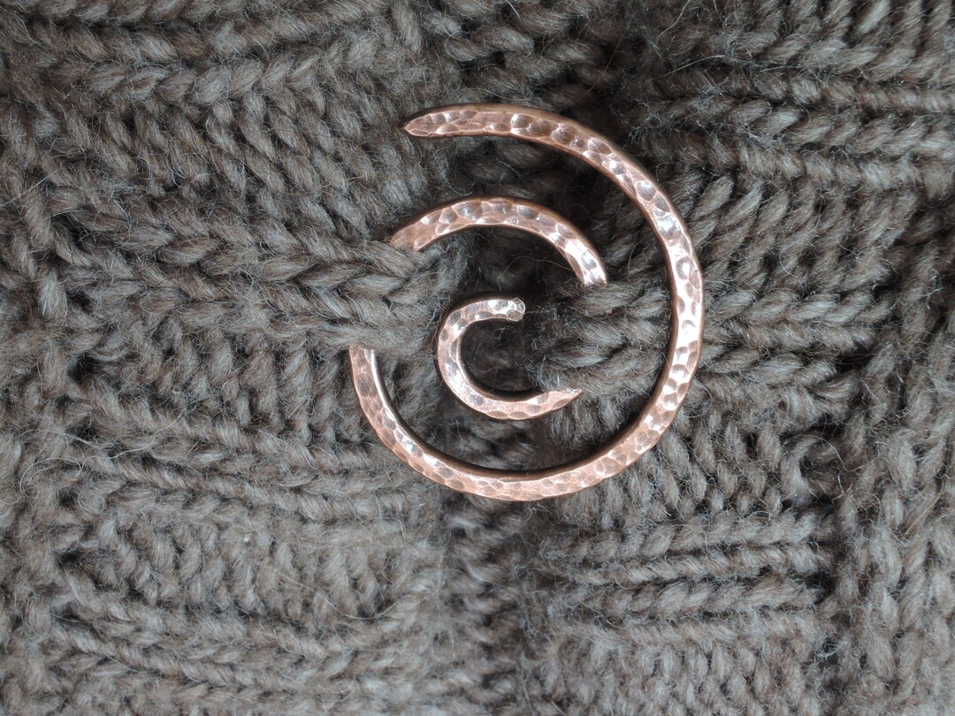 Copper Shawl Pin Cardigan Clip/fastener/closure Celtic Spiral Shawl Pin ...