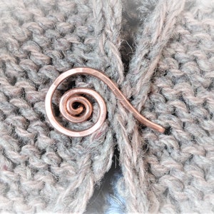 Hammered Copper Cardigan Fastener/clip Double Hook Knitting Accessories ...