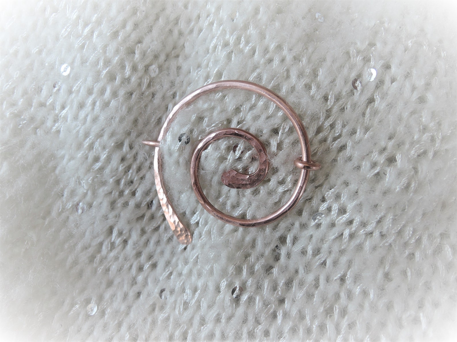 Copper Shawl Pin, Scarf Pin, Hat Pin, Cardigan Clip, Wire Wrap Round ...