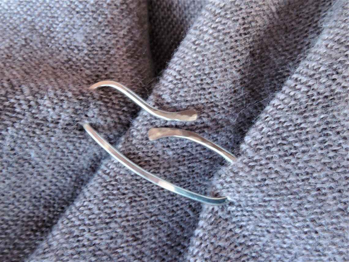 Silver Shawl Pin Minimalist Modern Cardigan Closure Scarf Pin | Etsy