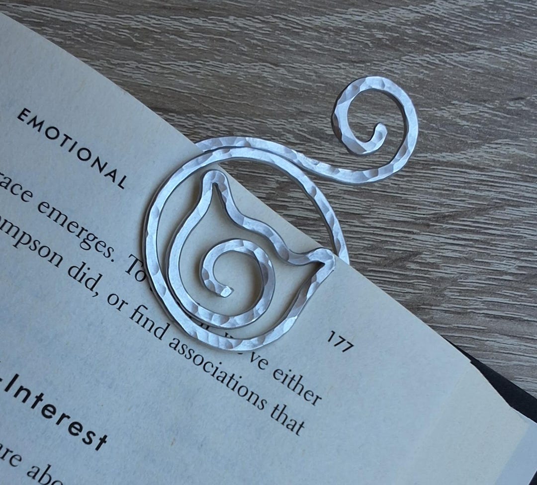 Handmade Cat Bookmark - Hammered Silver Aluminum Wire Bookmark - Etsy