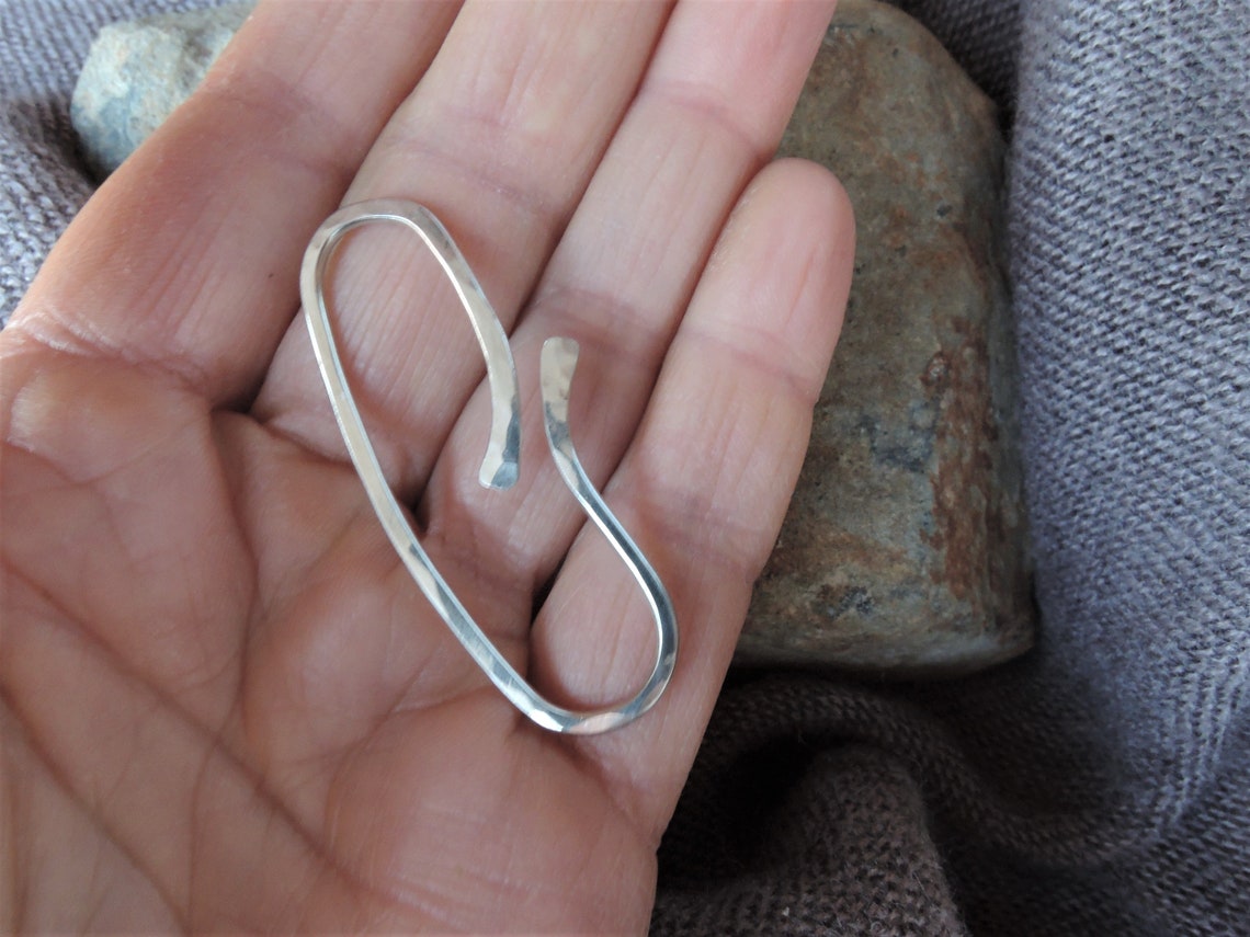 Silver Shawl Pin Minimalist Modern Cardigan Closure Scarf Pin | Etsy