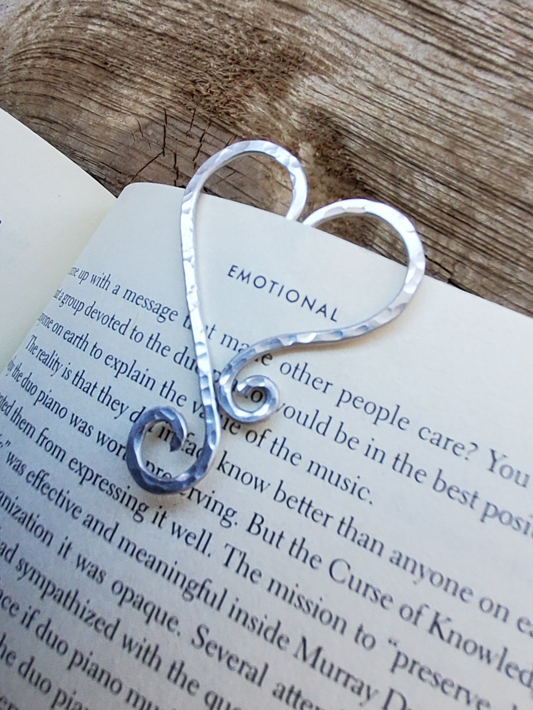 Handmade Heart Bookmark Hammered Silver Aluminum Wire Bookmark - Etsy