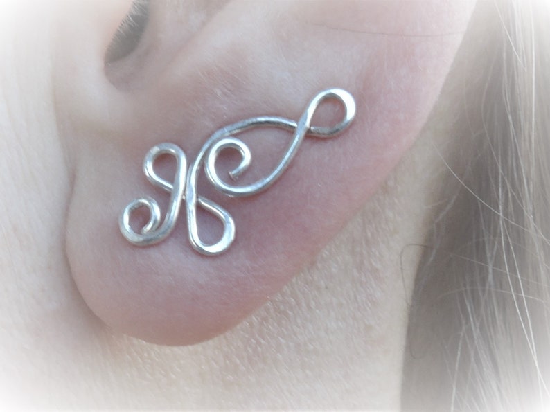 Silver Ear Crawler / Climber / Pin / Cuff Sterling Silver or Silver ...