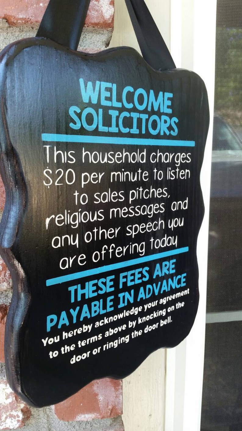 Hanging Welcome Home Décor Plaques & Signs Funny 'No Soliciting' Door ...