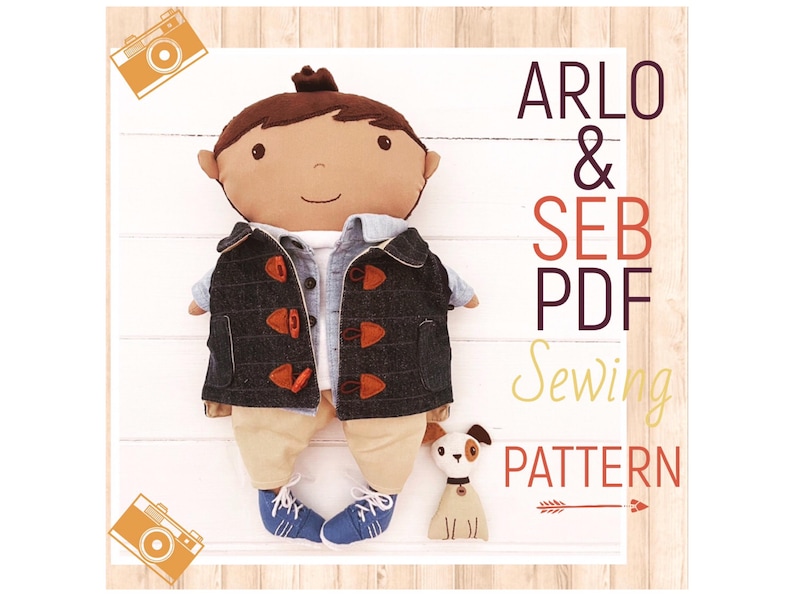 Boy Cloth Doll 'arlo' and Puppy Doll 'seb' With Clothes PDF Sewing ...