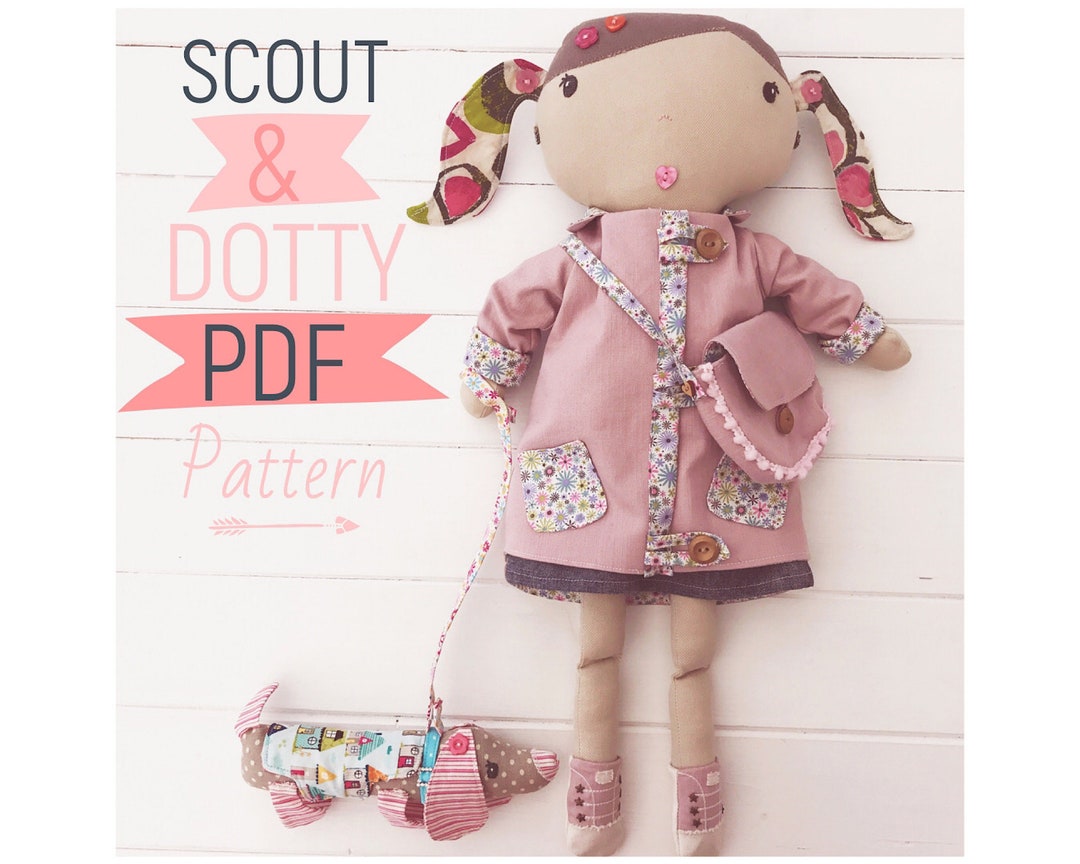 Dress up Cloth Doll 'scout' & Friend 'dotty' Dachshund Puppy Dog Doll ...